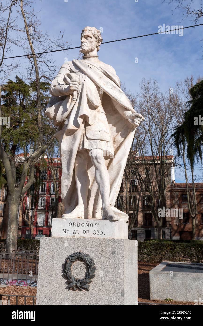 Madrid, Spain - FEB 16, 2022: Statues of Spanish royal personalities at ...