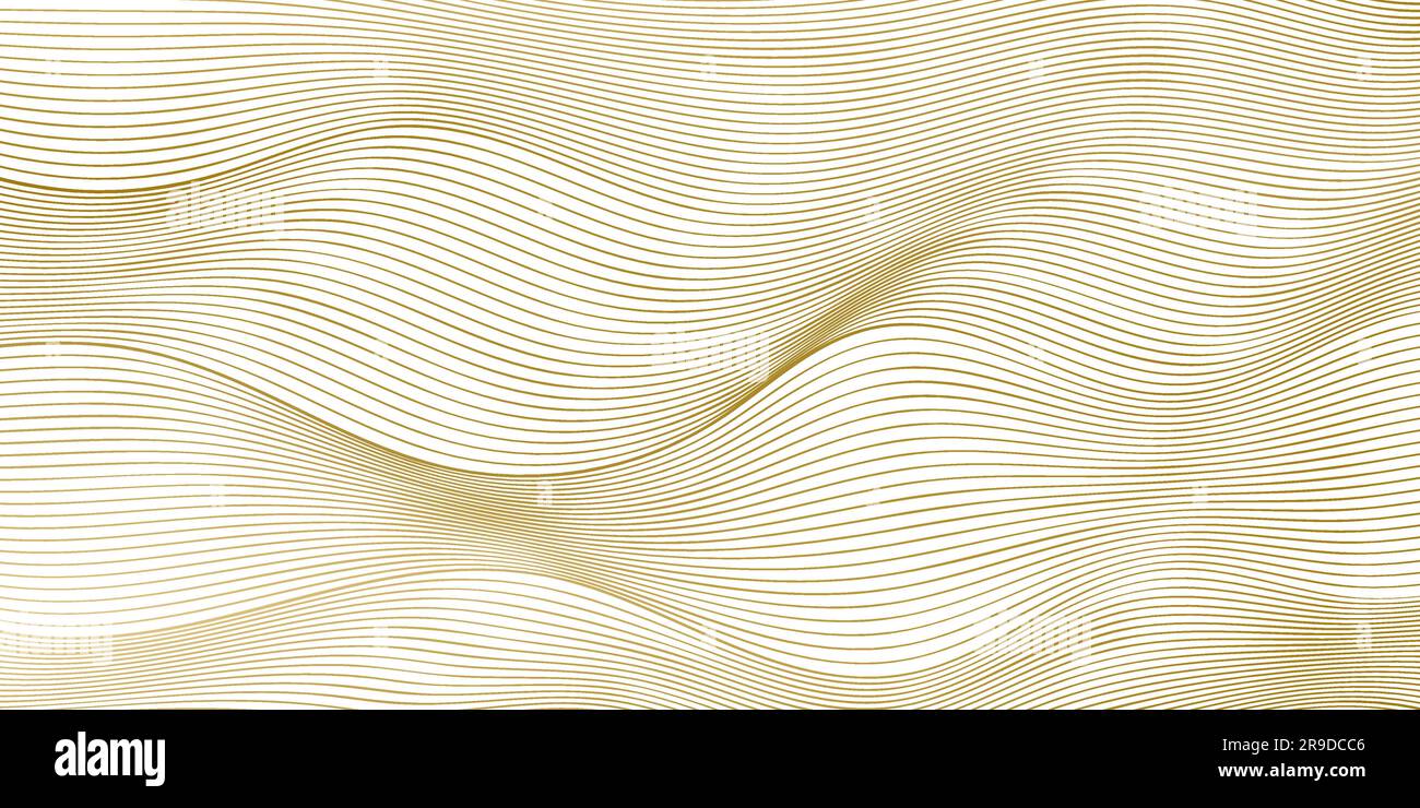 abstract background with wavy golden lines. Vector illustration Stock ...