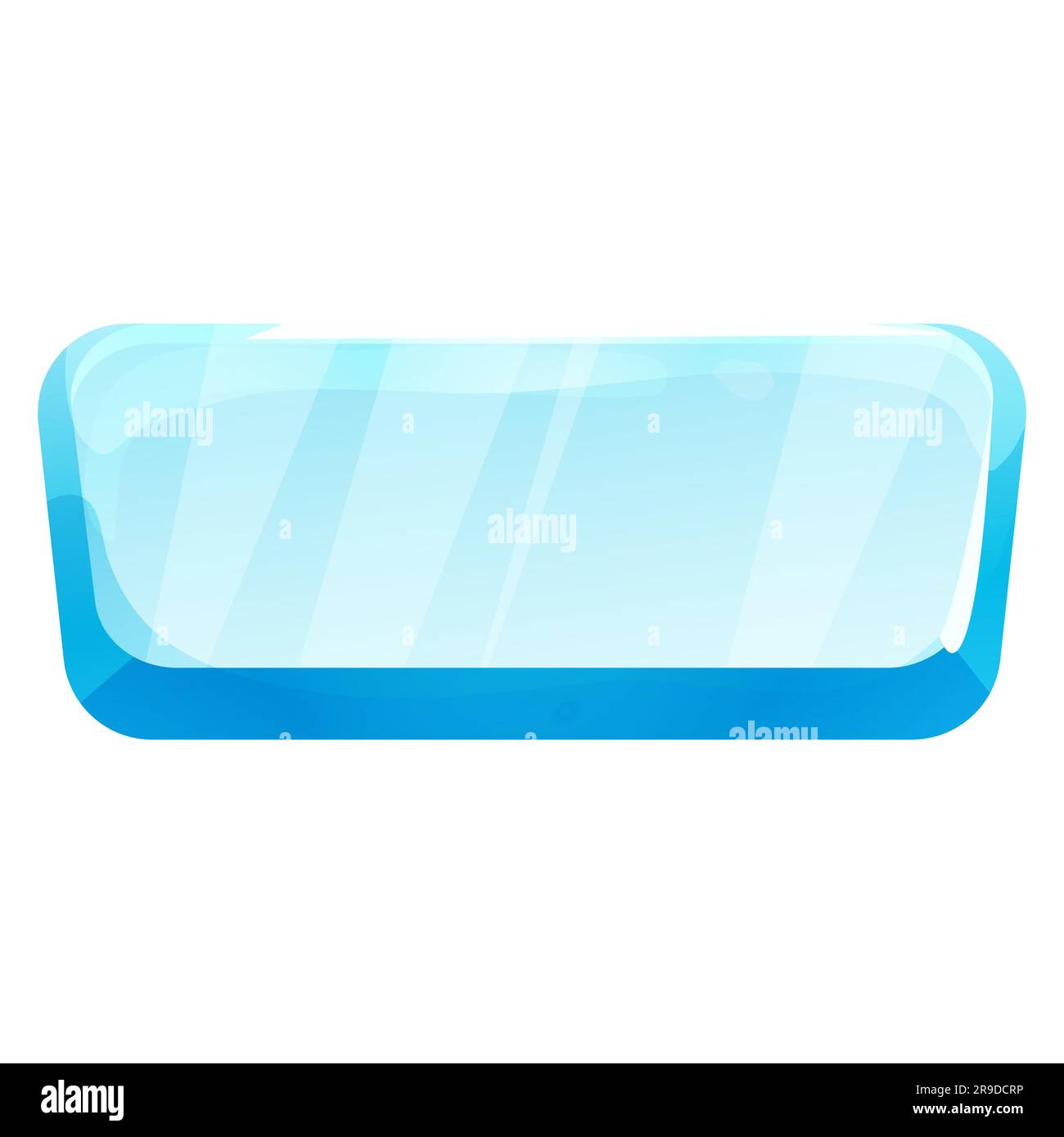 Ice button, frozen frame, level menu in cartoon style isolated on white ...