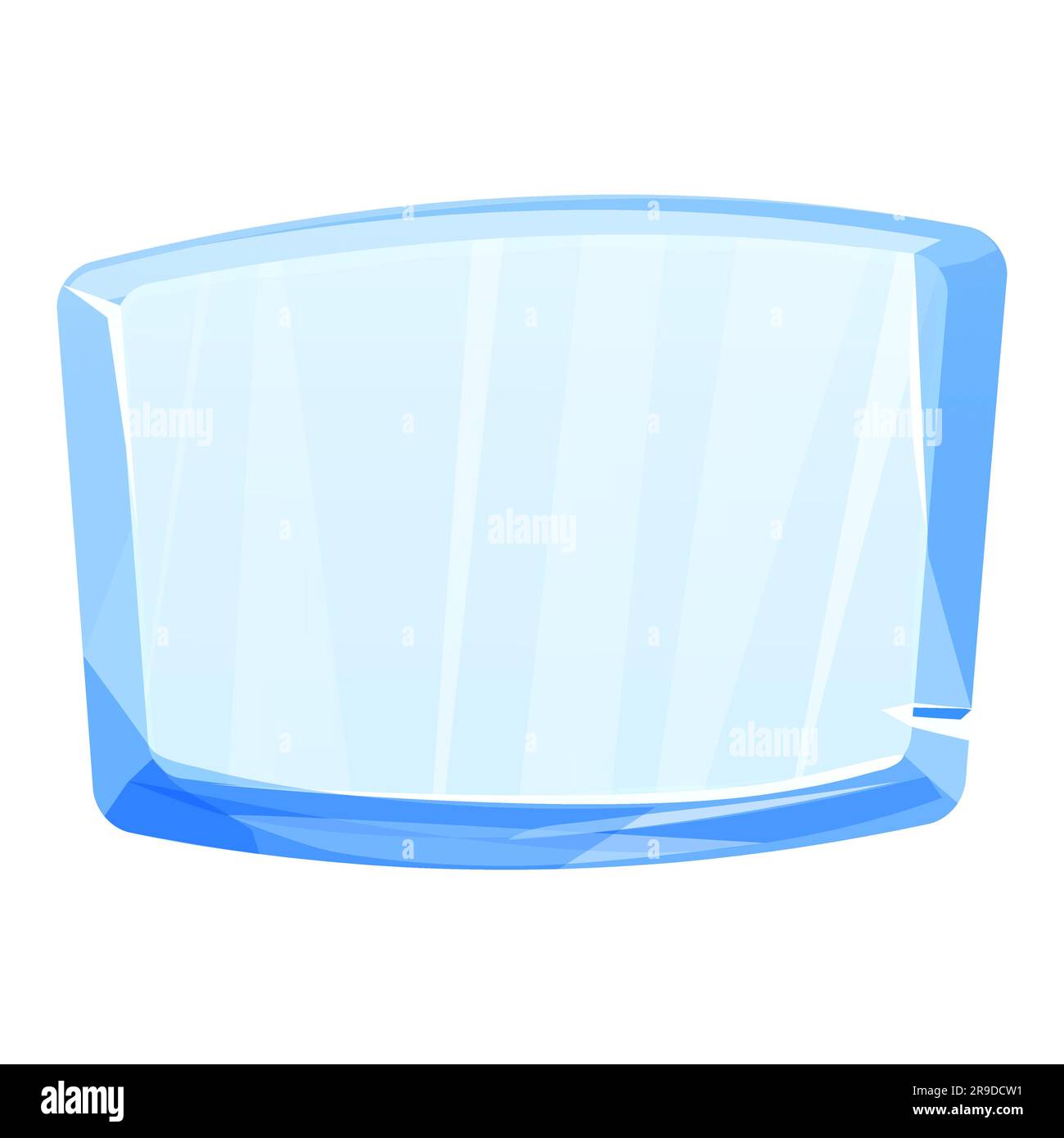 Ice button, frozen frame, level menu in cartoon style isolated on white ...