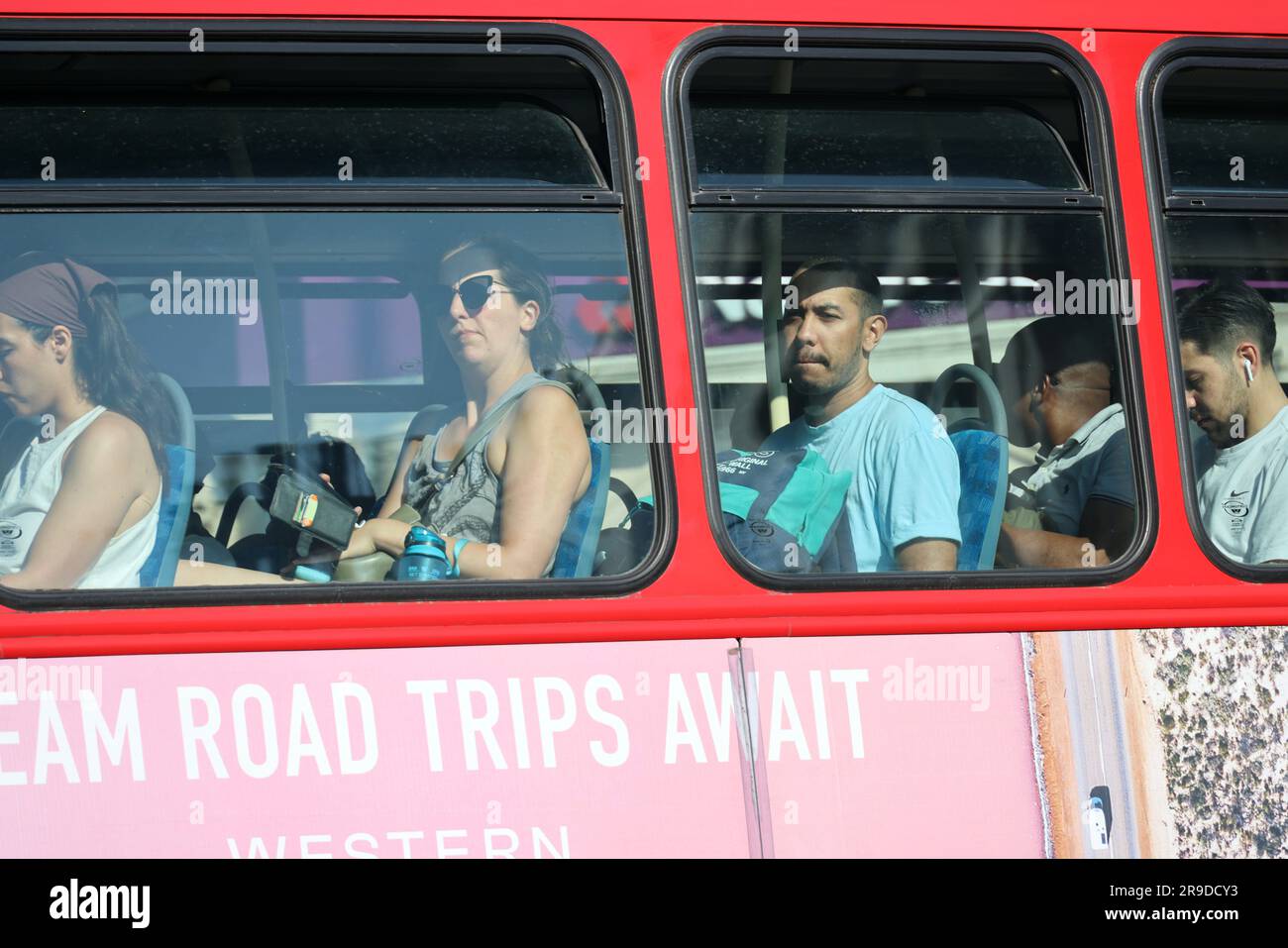 pic shows: Hot weather Buses and tubes had people falling asleep Stock ...