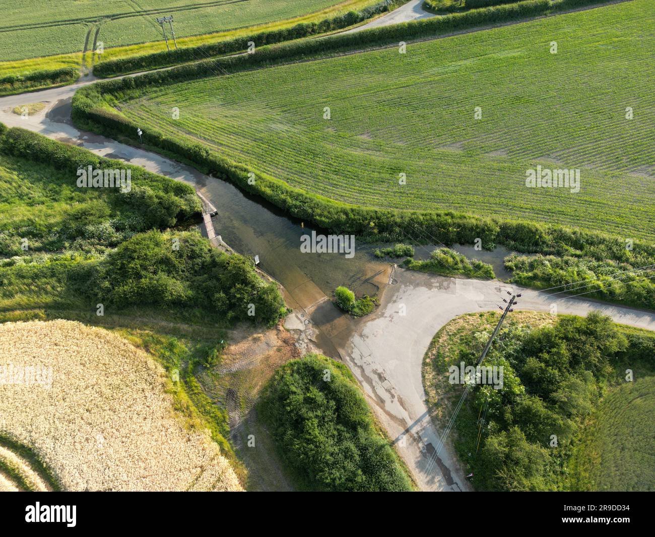 Aerial View of Bucklebury Ford in Berkshire Stock Photo - Alamy