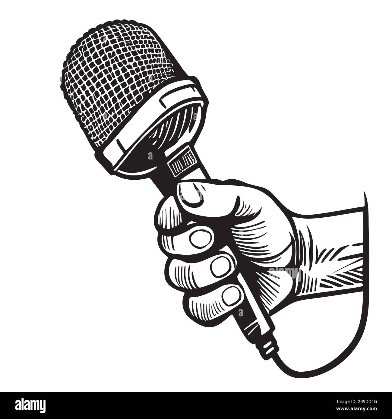 Microphone In Hand Drawing