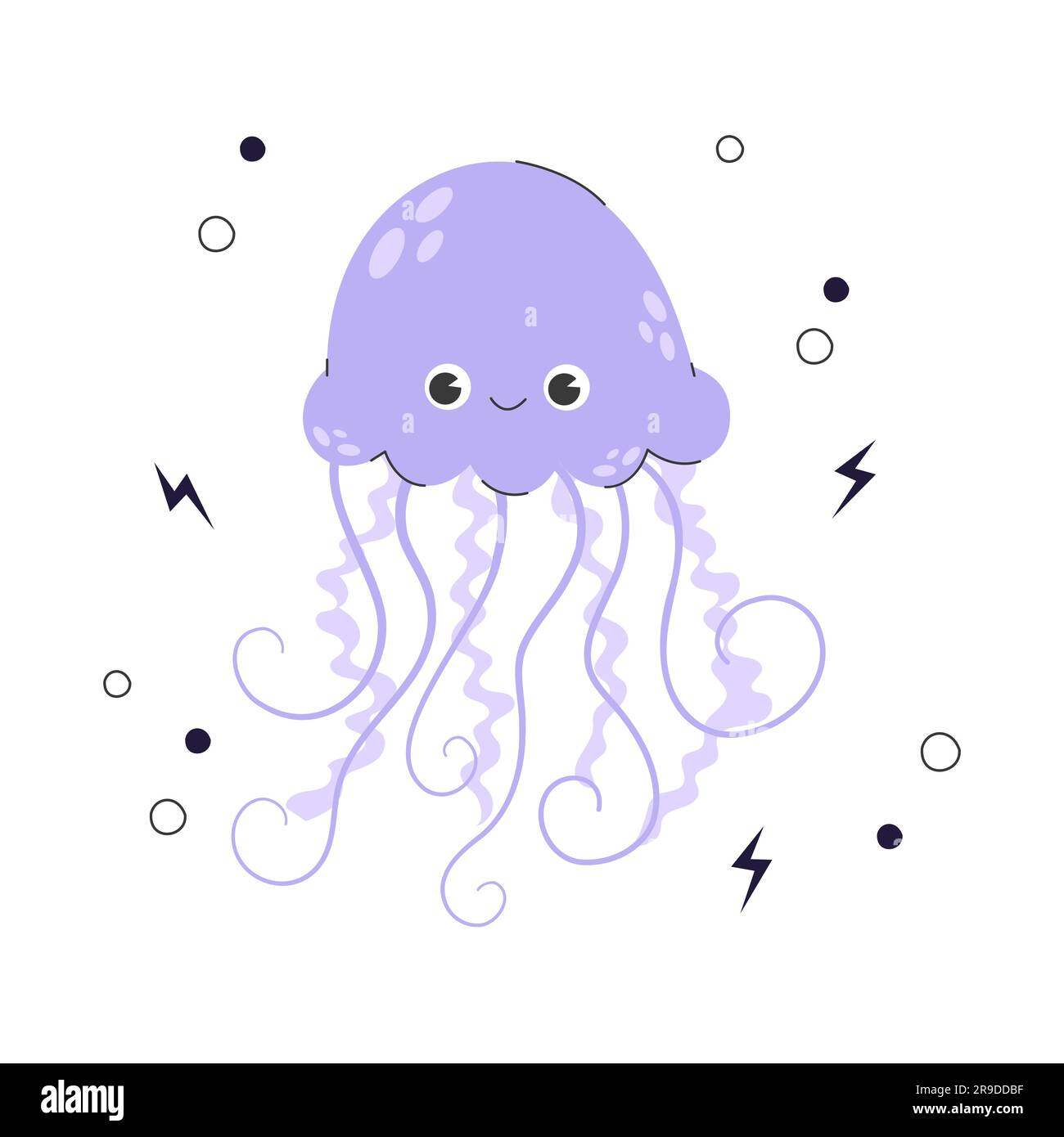 Cute smiling purple jellyfish or medusa Stock Vector Image & Art - Alamy