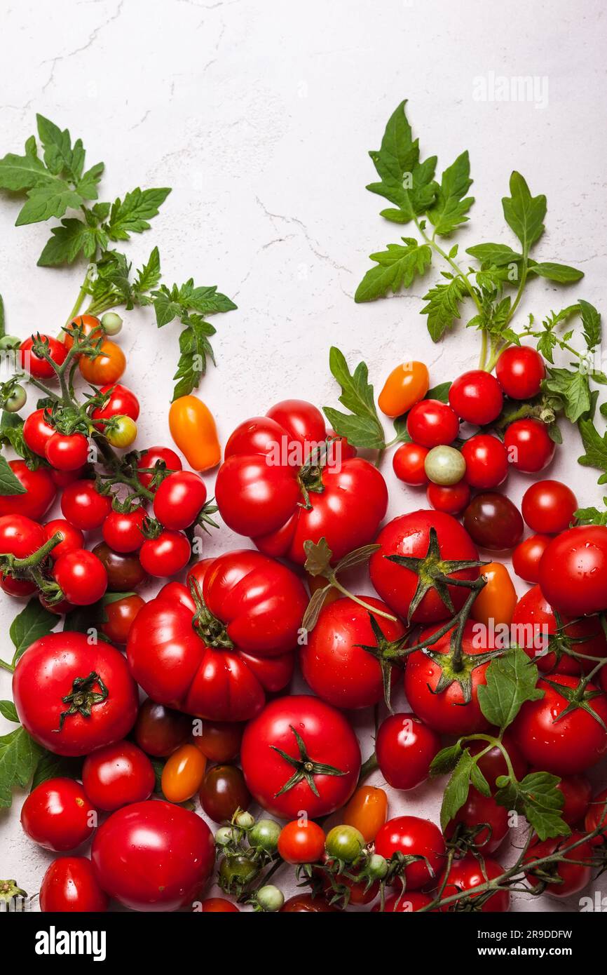 Cherry tomato top view hi-res stock photography and images - Alamy