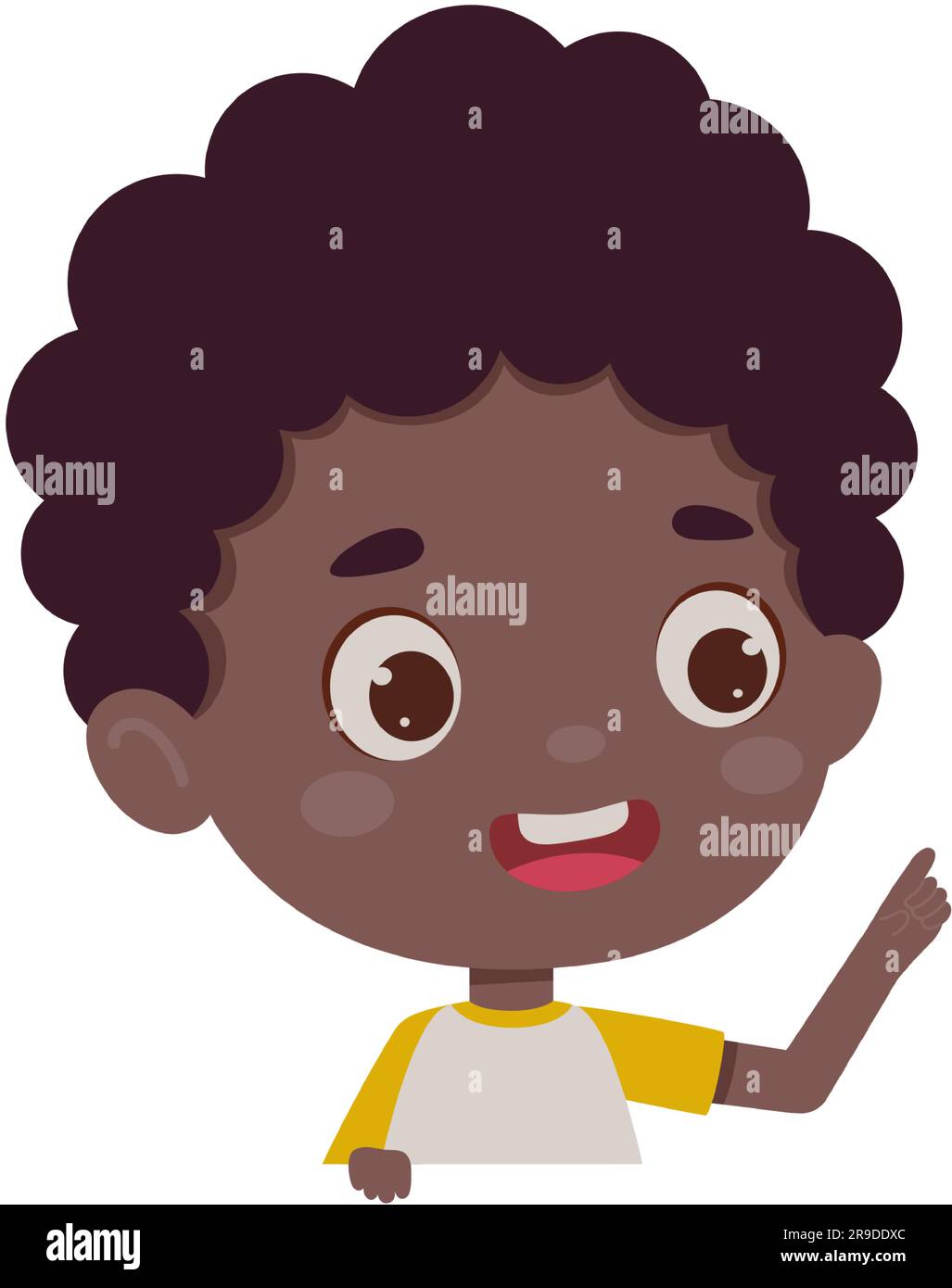 Cute little kid boy with great idea. Template for children design ...