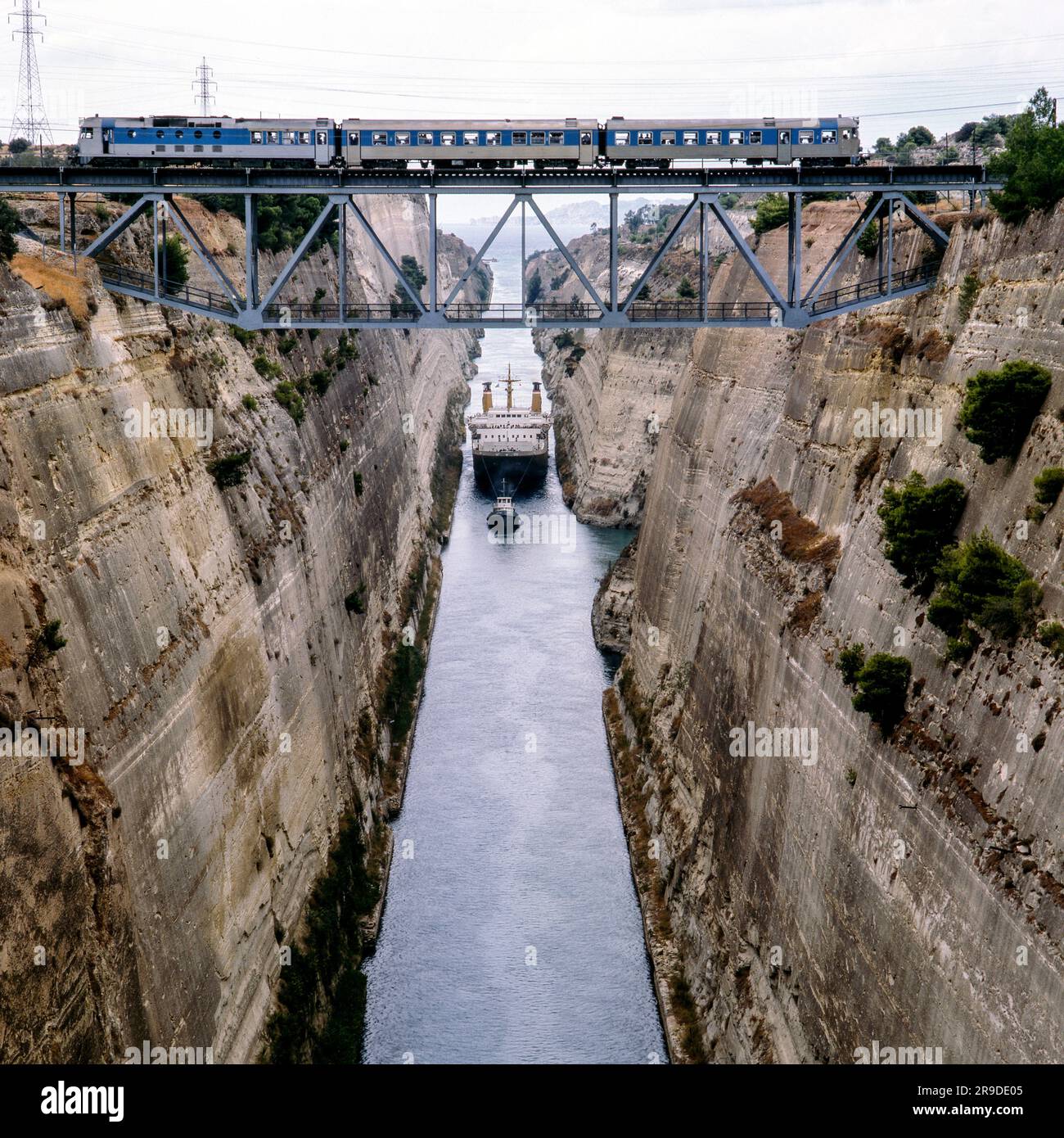 The ancient historic Corinth Canal in Greece Stock Photo - Alamy