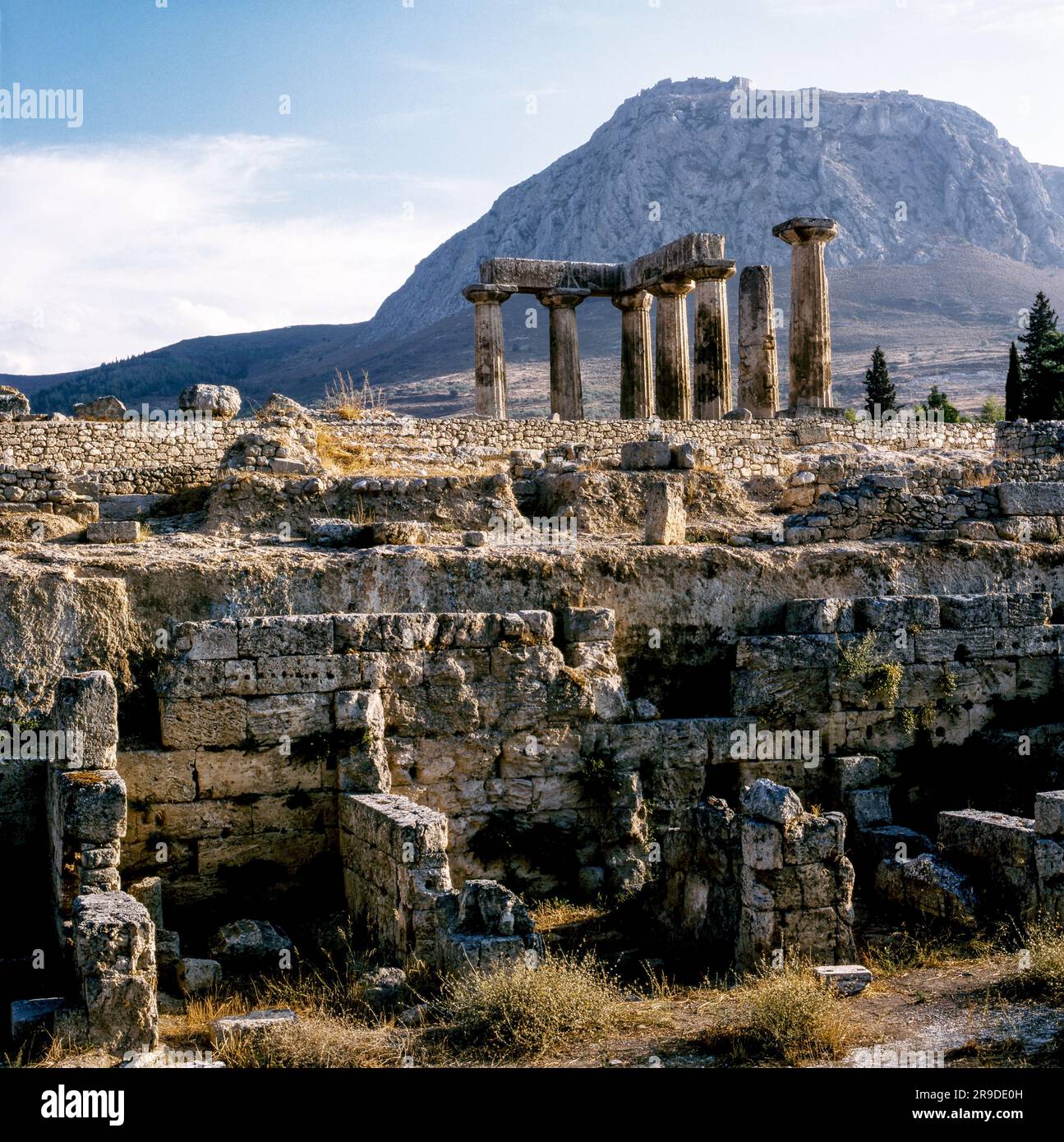The ancient Greek temple of Apollo located in Delphi, Central Greece ...