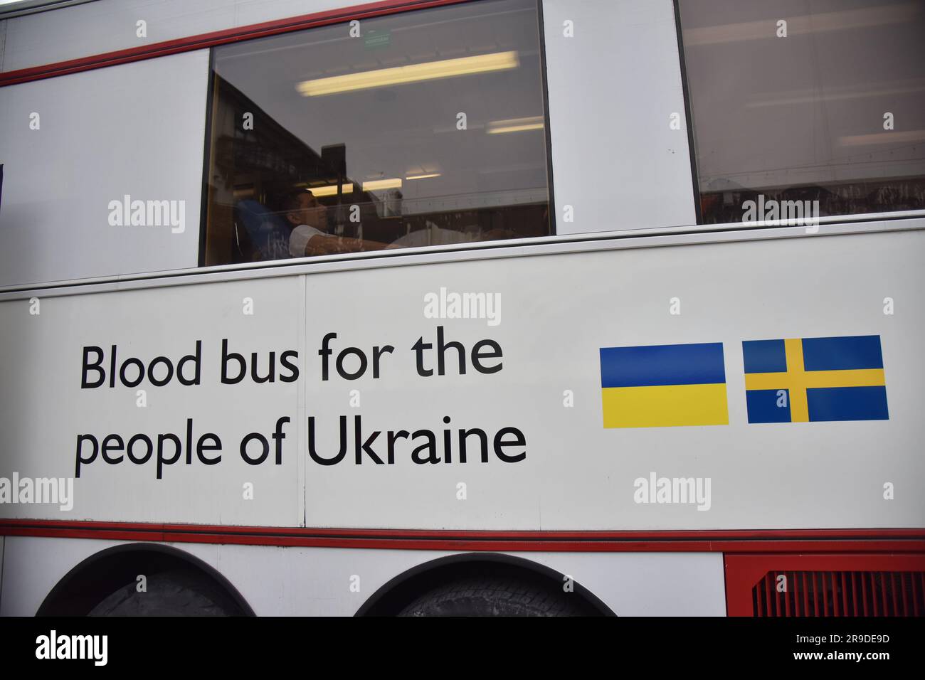 Lviv, Ukraine. 25th May, 2023. A man donates blood for the Ukrainian ...