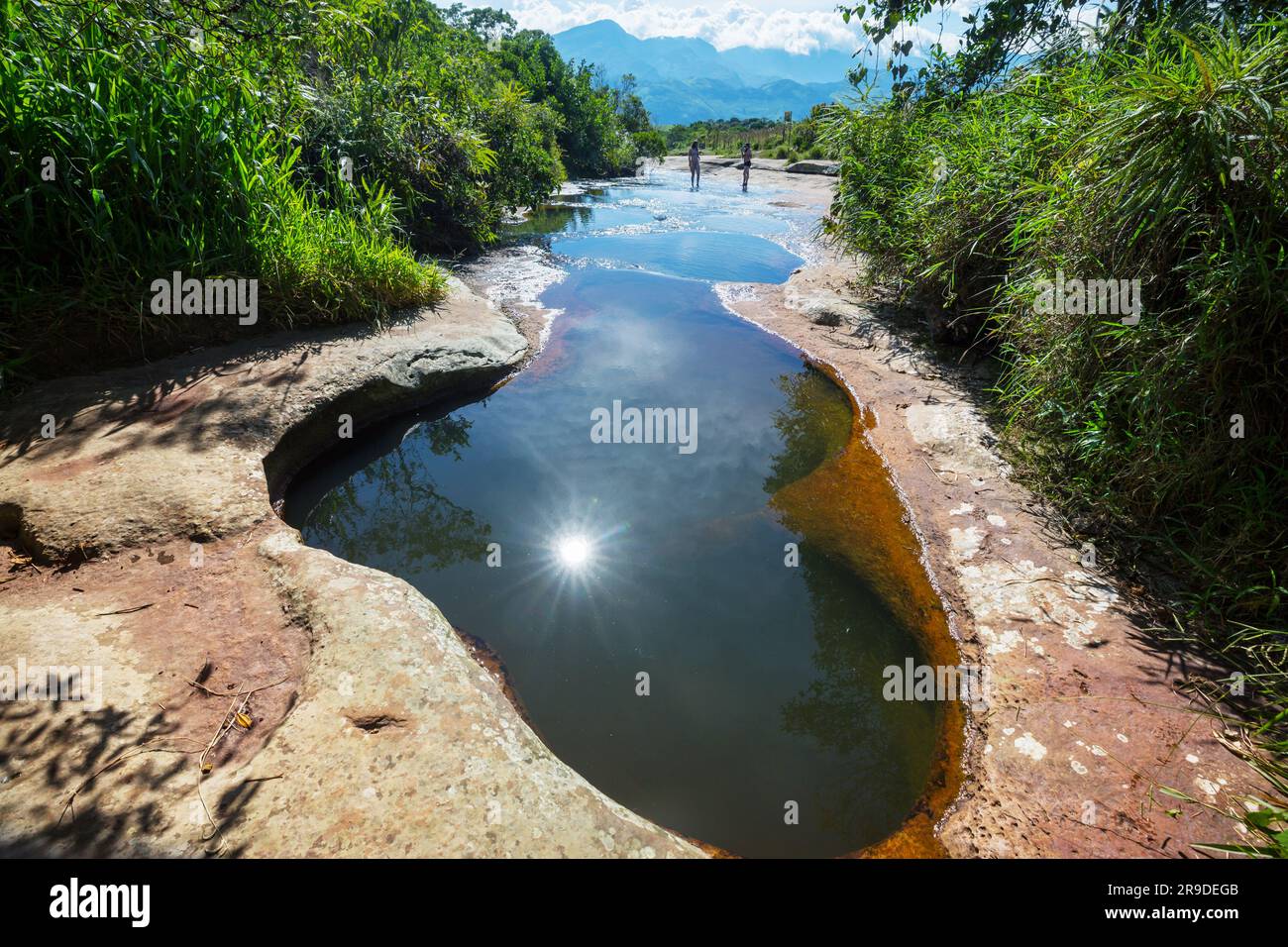 Natural pools of Quebrada las Gachas in Guadalupe, Colombia, South ...