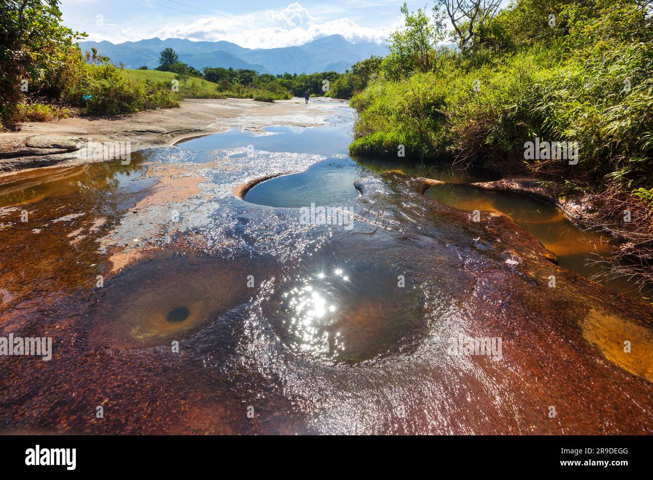 Natural pools of Quebrada las Gachas in Guadalupe, Colombia, South ...