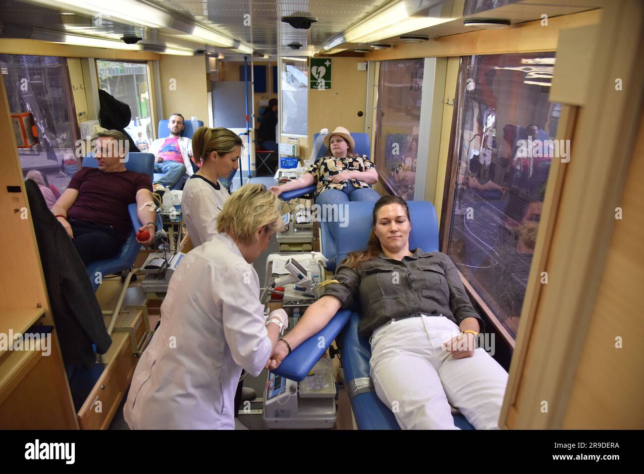 May 25, 2023, Lviv, Ukraine: People donate blood for the Ukrainian ...