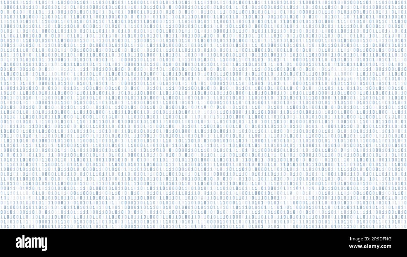 Binary Computer Code Seamless Code Stream Vector Background Tech Pattern 01 Digital Code Blue