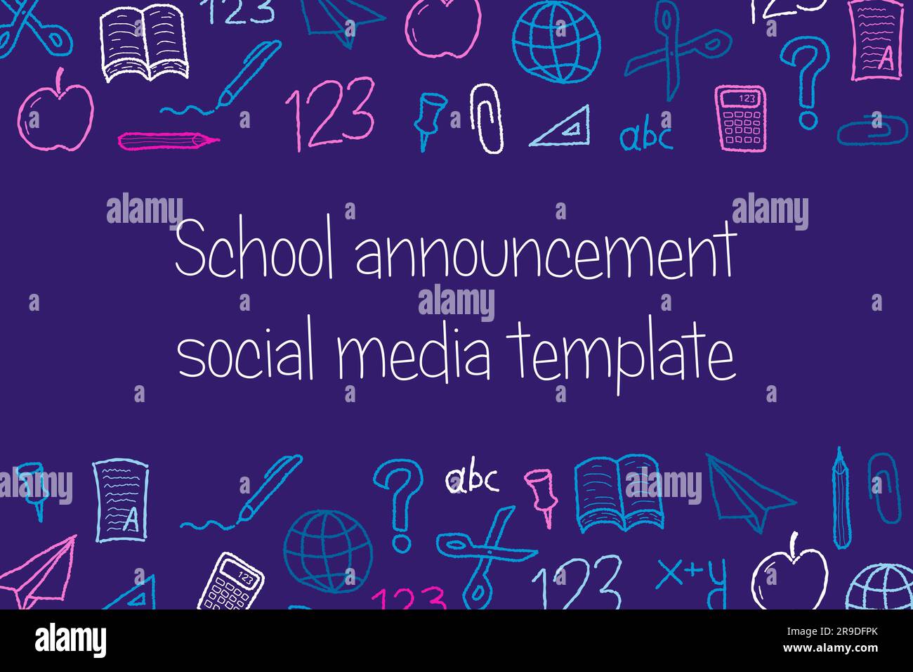 School announcement - website or social media template with text info ...