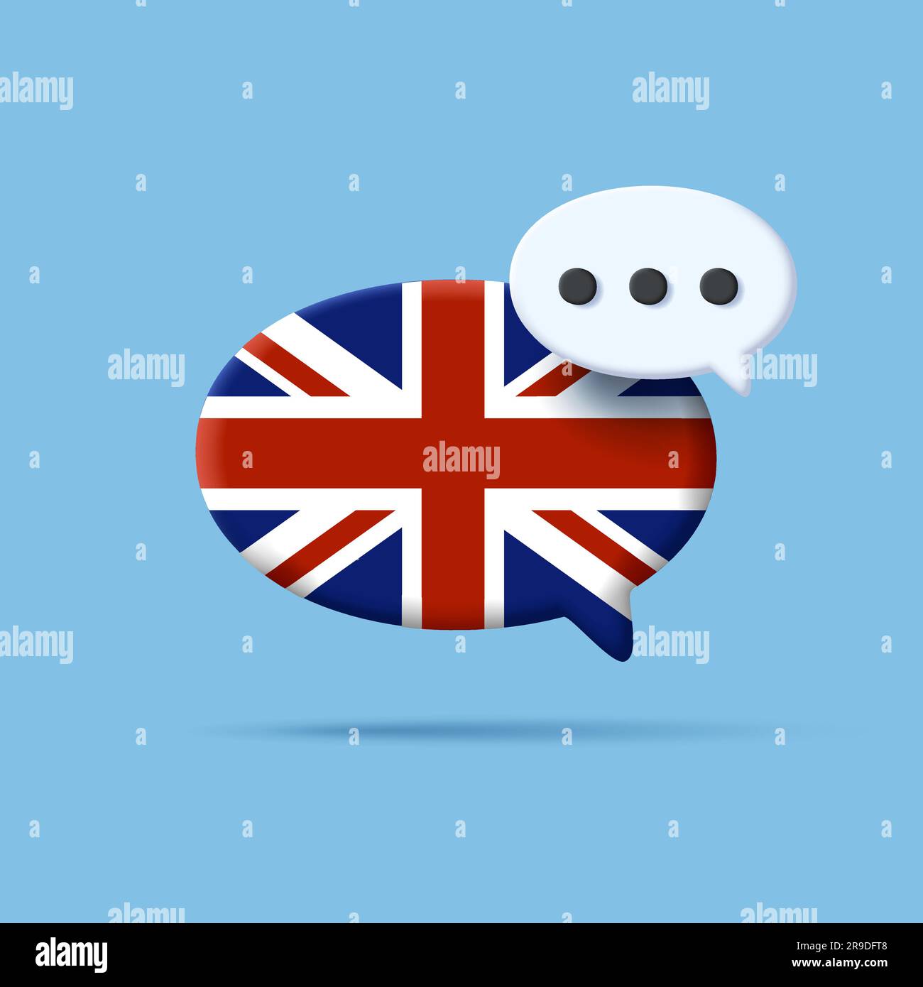 Speech bubble with Great Britain flag and bubble with message, support ...