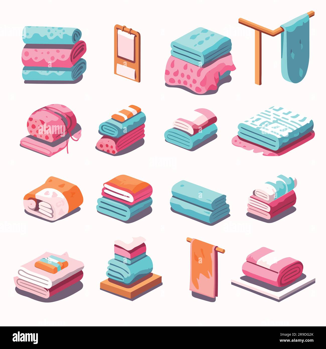 White towels hanging Stock Vector Images - Alamy