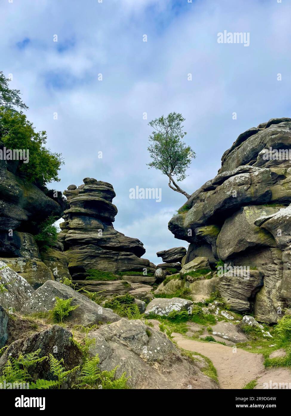 This photo features an outdoor scene of a rocky landscape Stock Photo ...
