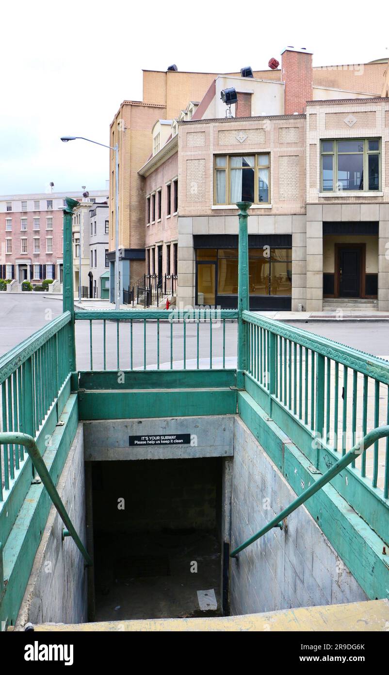 Subway entrance in the Soho Set area Backlot Paramount Studios ...