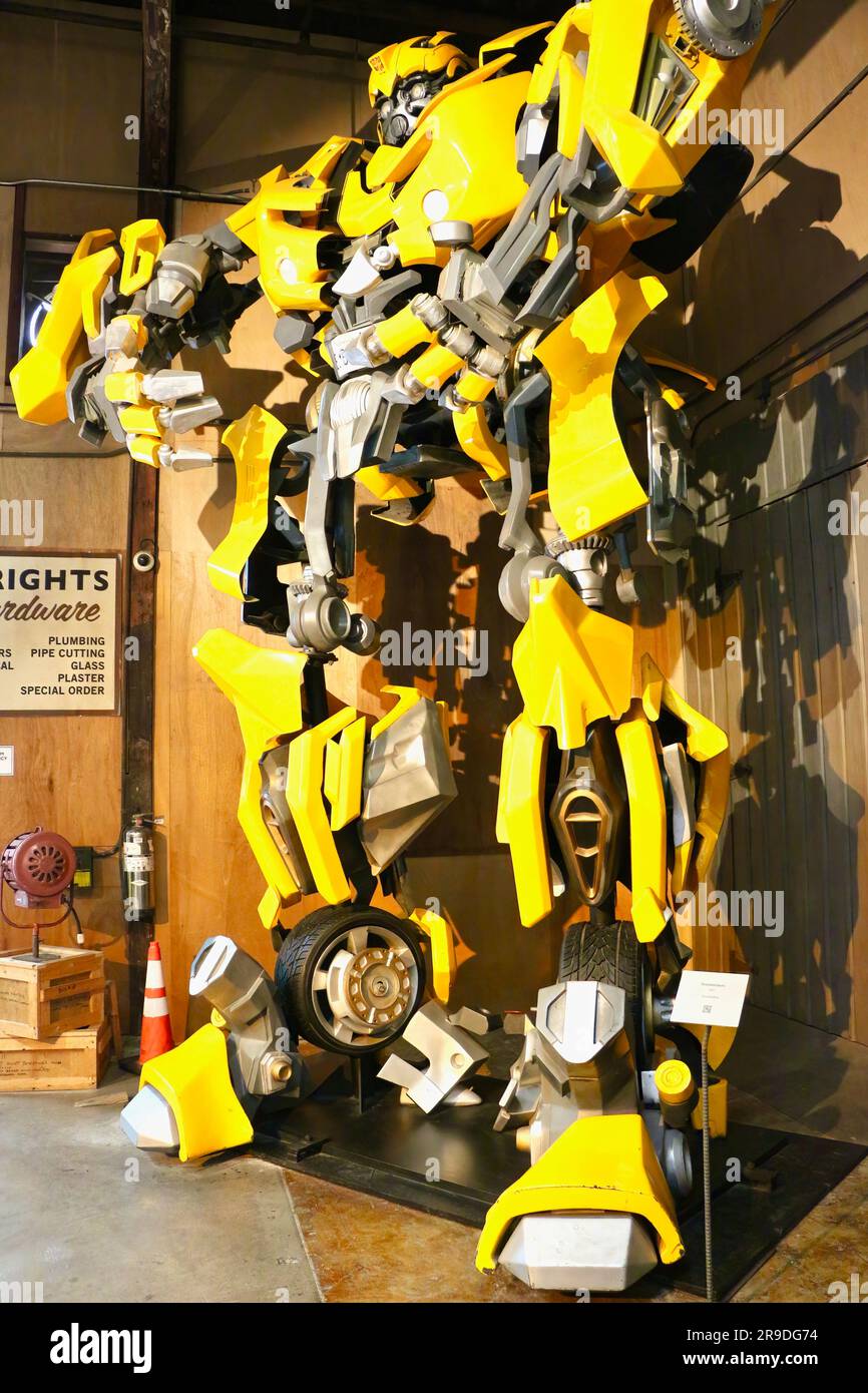Autobot Bumblebee prop from the Transformers films on display at the ...