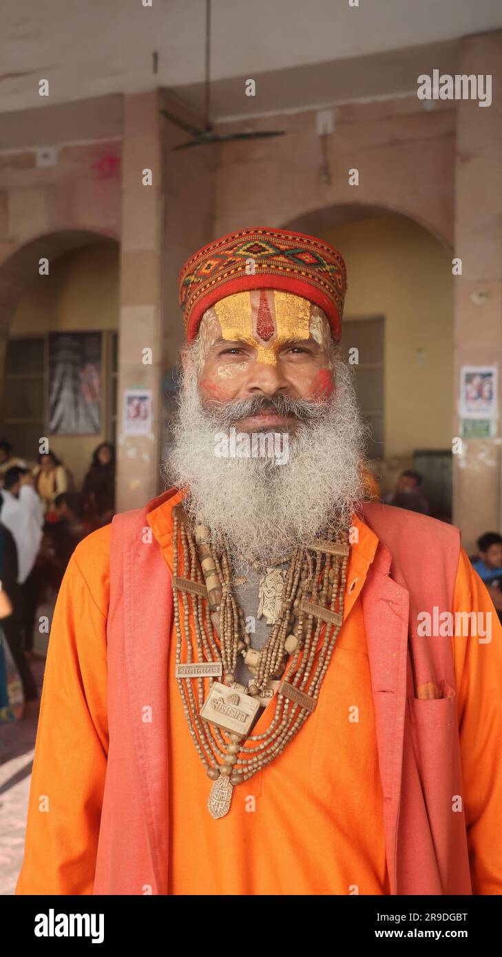 Holi Celebration - Barsana Shri Radha Rani Temple Stock Photo - Alamy