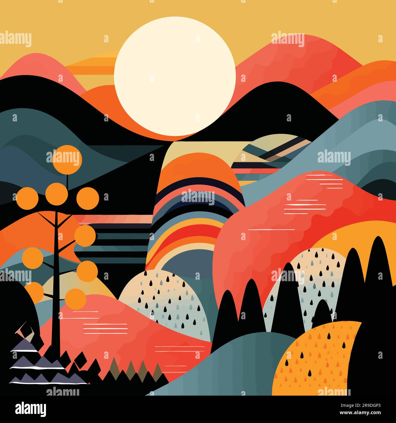 Natural landscape china Stock Vector Images - Alamy