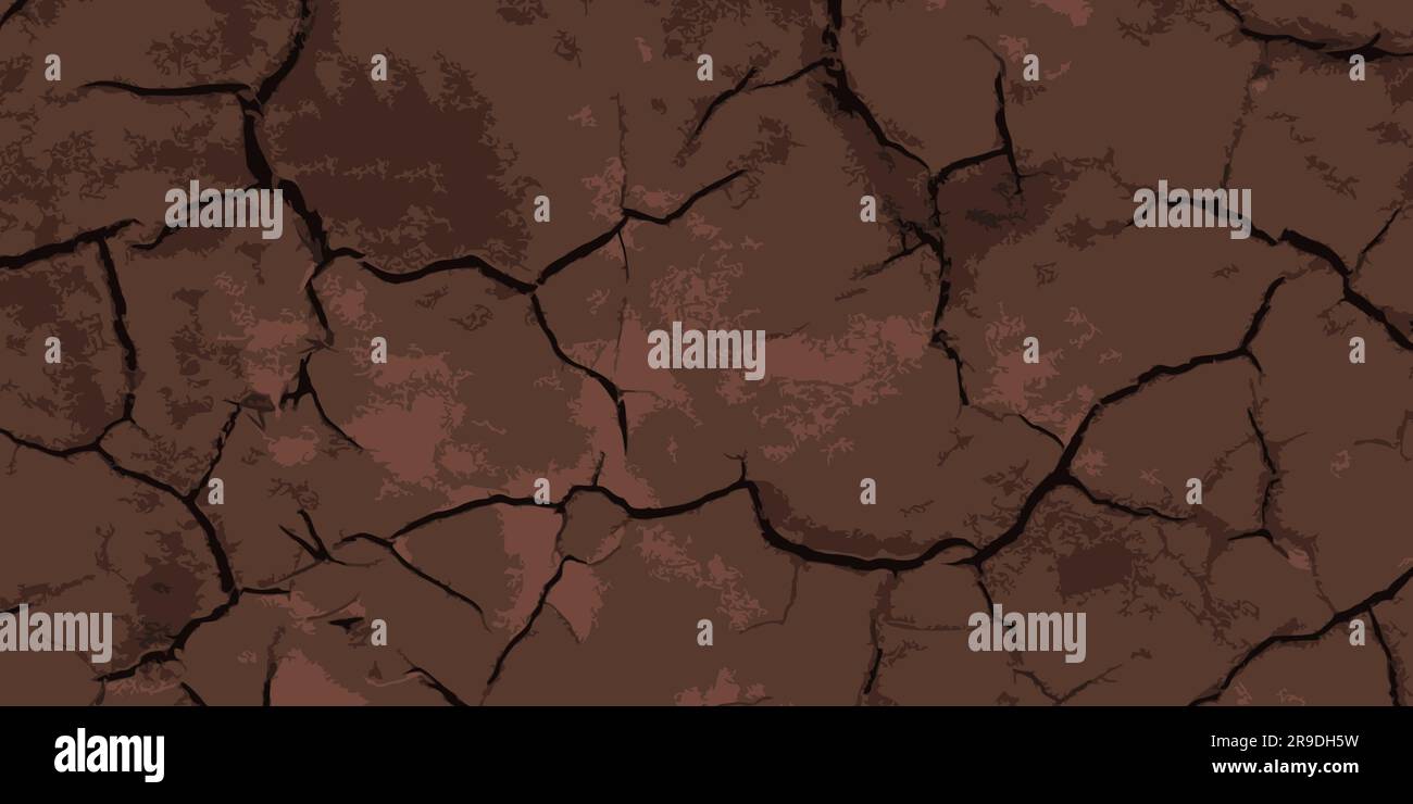 Dried mud surface. Dry soil vector illustration. Global warming concept ...