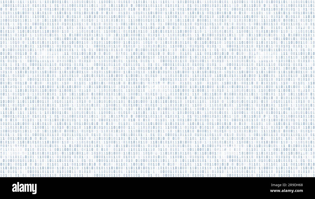 Binary Computer Code Seamless Code Stream Vector Background Tech Pattern 01 Digital Code Blue