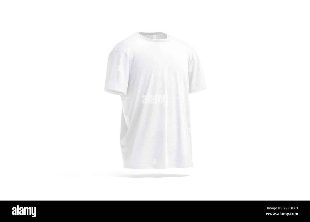 Blank white oversize t-shirt mockup, side view, 3d rendering. Empty ...