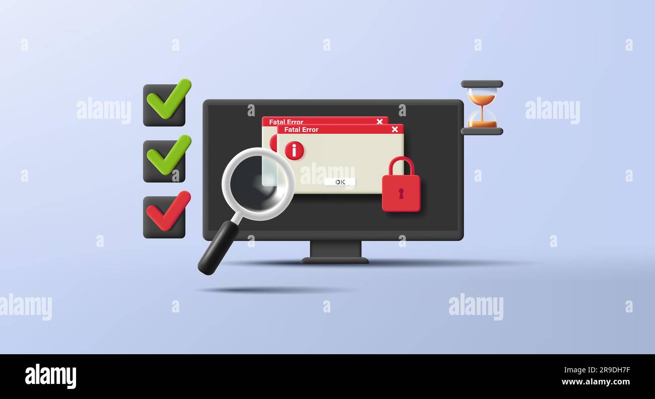 3D Vector Conceptual Illustration algorythm of actions when technical ...