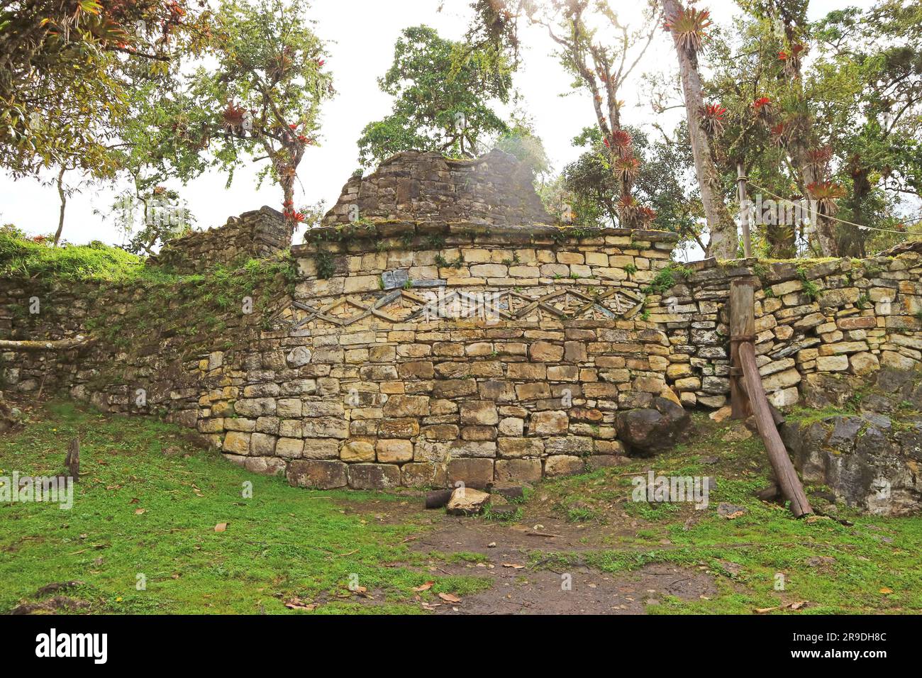 Iconic ancient stone round house ruins with unique geometric pattern on ...