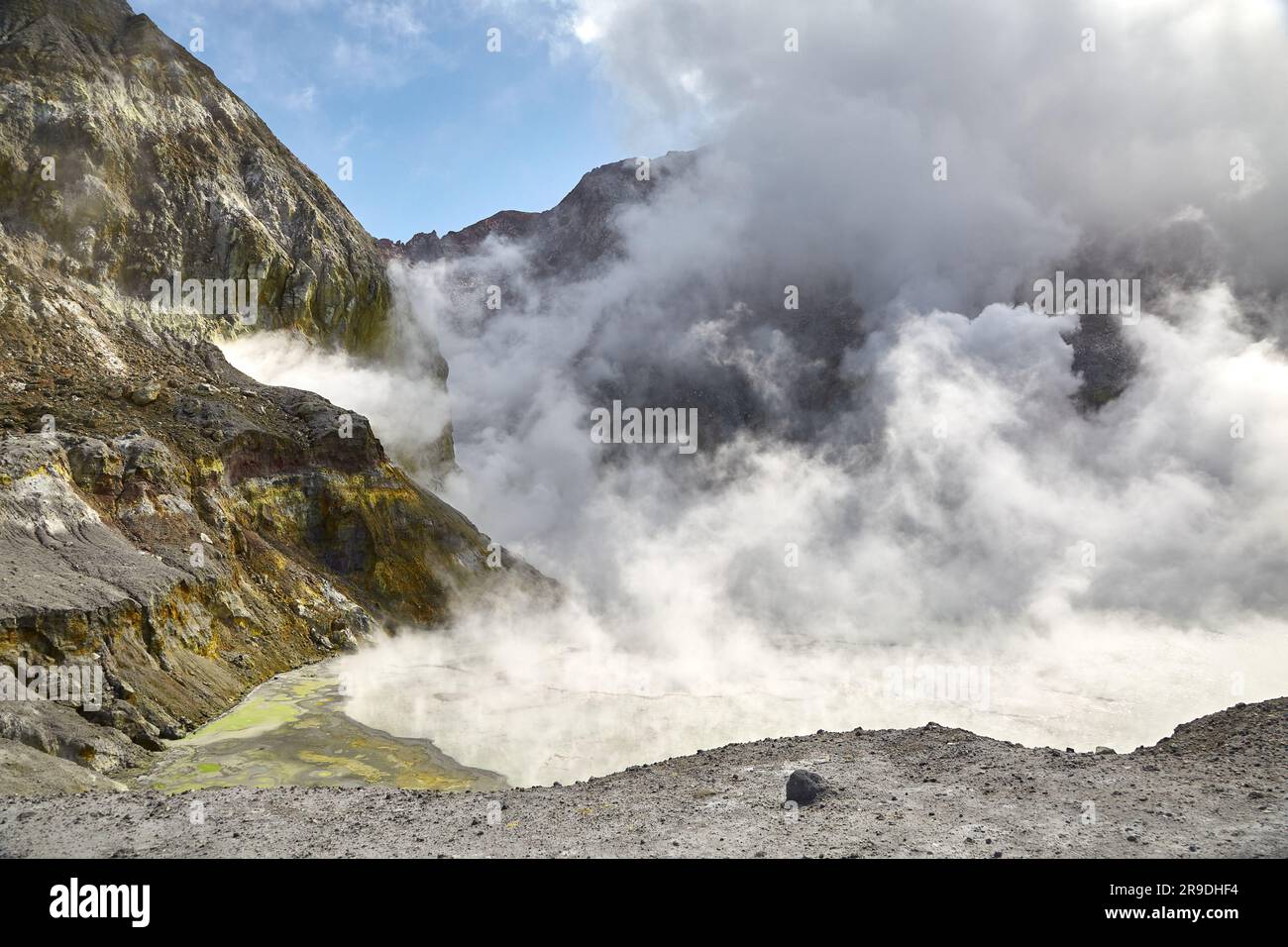 White Island Volcano Steaming Crater Stock Photo - Alamy