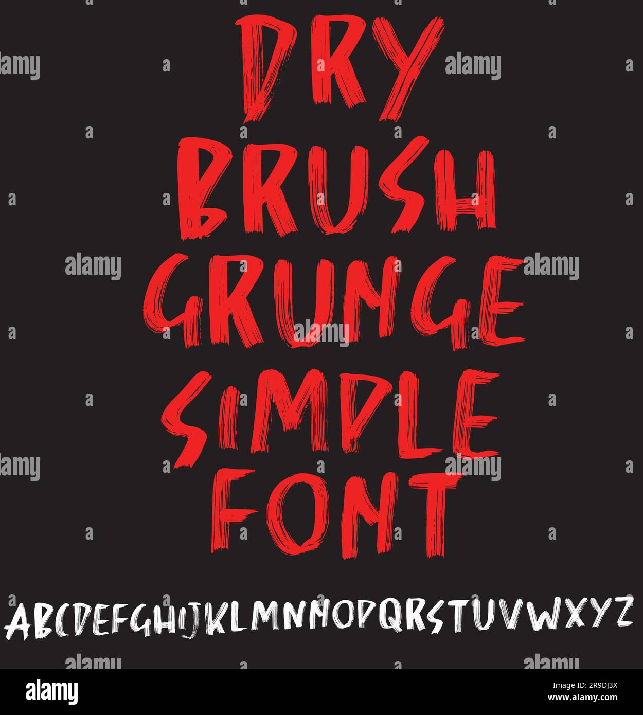 Hand Drawn Dry Brush Font Stock Vector Image & Art - Alamy