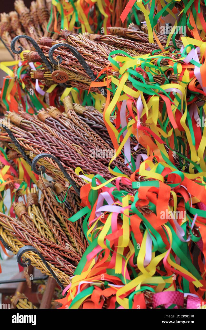 traditional czech easter rods as holiday background Stock Photo - Alamy