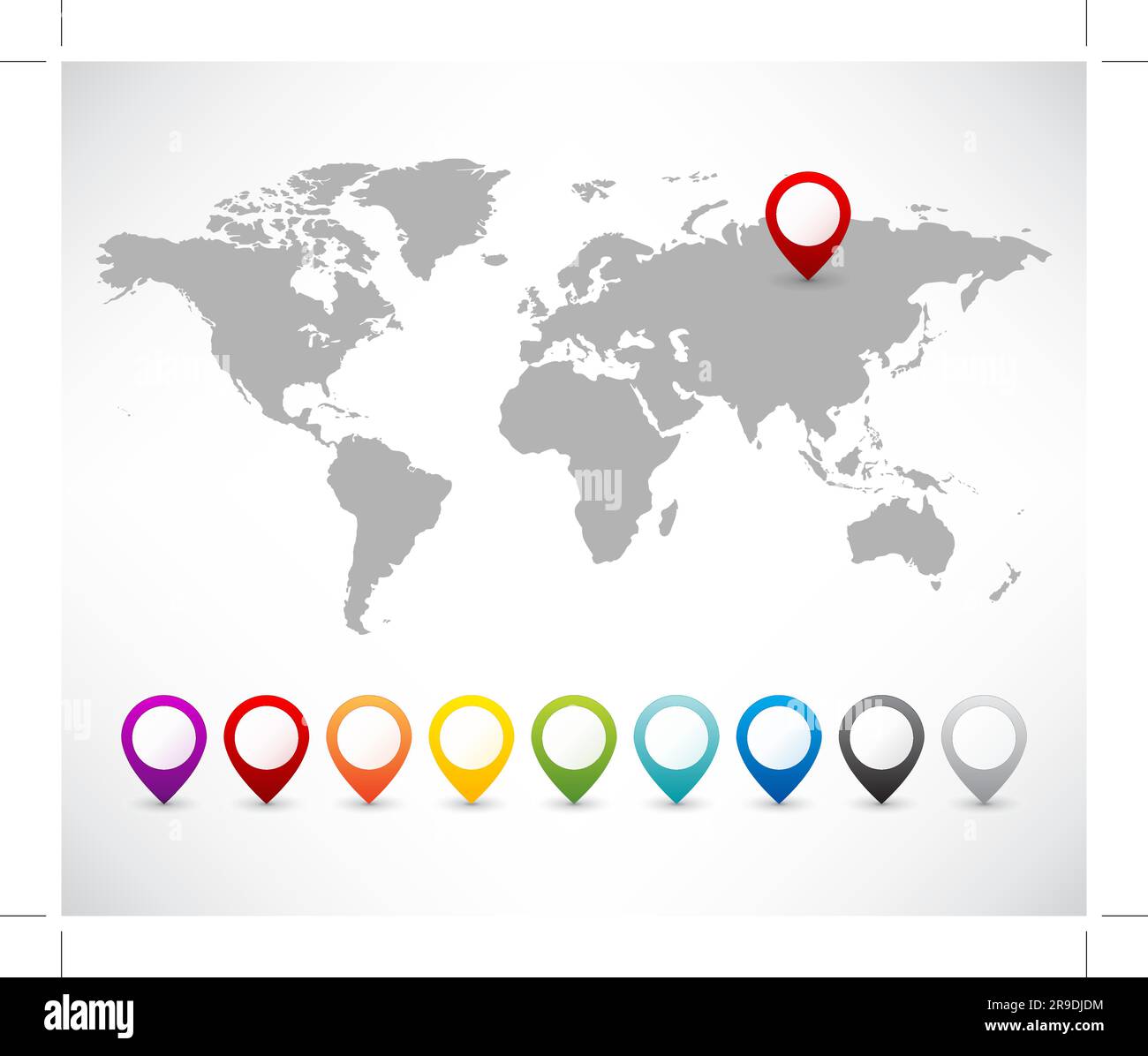 Collection Of Map Pointers With World Map Stock Vector Image And Art Alamy 1587