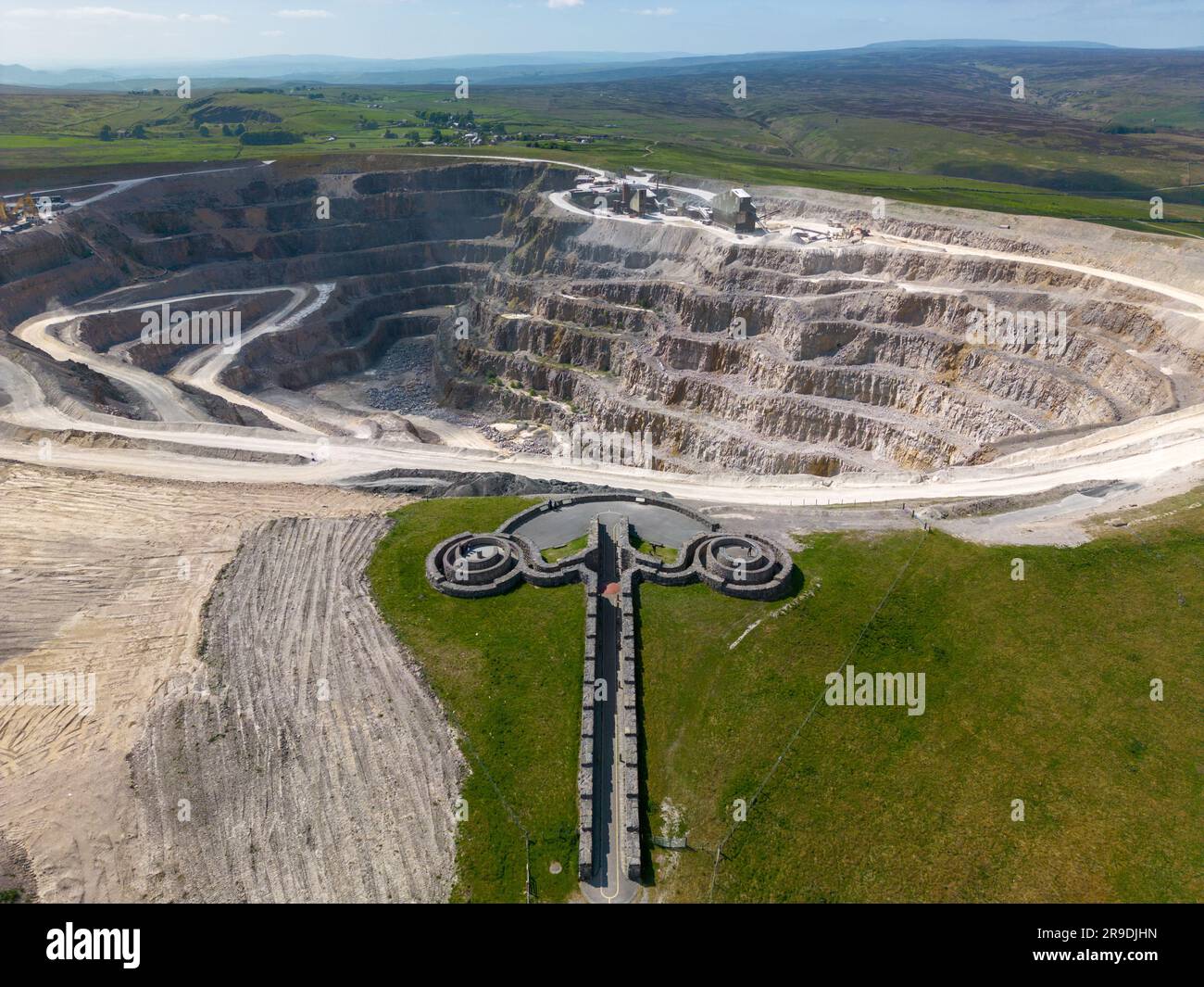 Aerial drone photo of the Coldstones Cut in Yorkshire Dales National ...