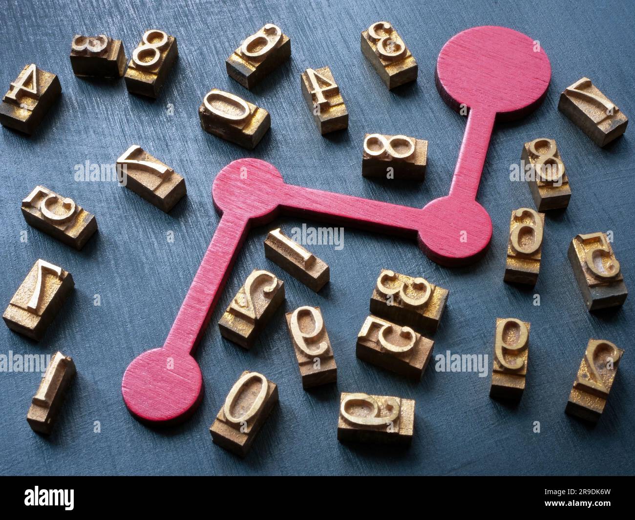 Typographic numbers and growing graph. Growth of indicators and finance ...