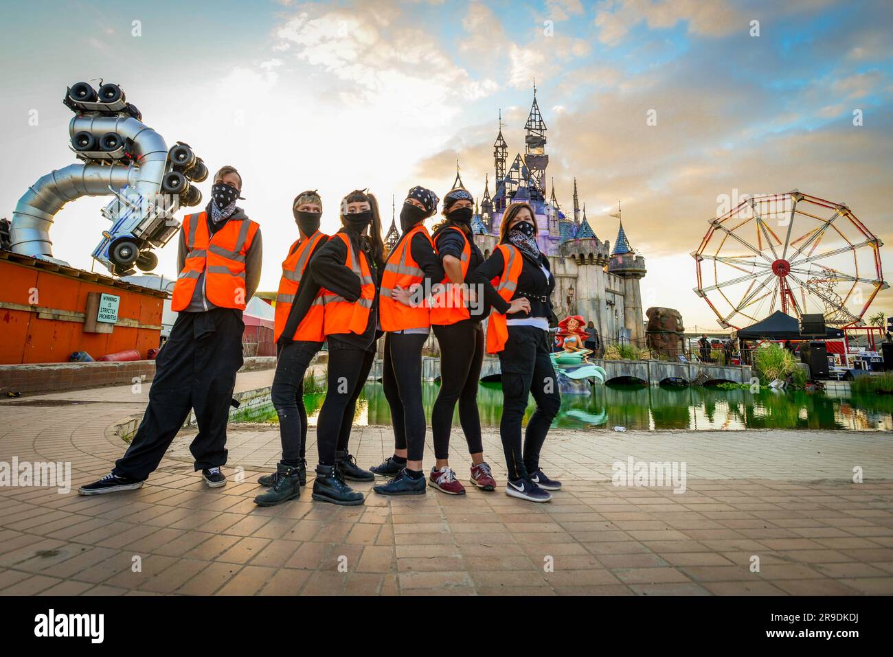Strike Magazine Crew at Banksy's Dismaland Stock Photo - Alamy