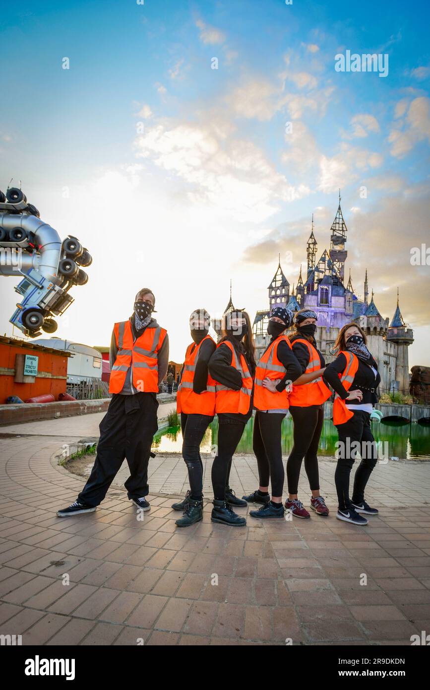 STRIKE Magazine Crew at Banksy's Dismaland Stock Photo - Alamy