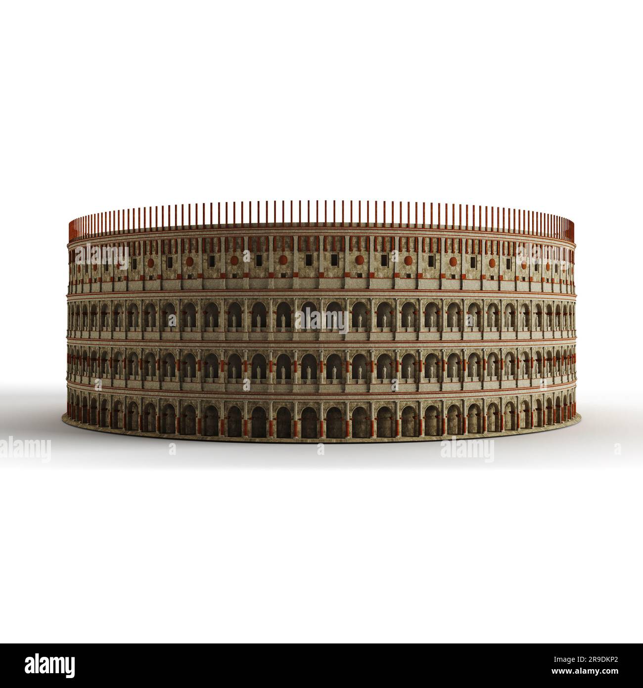 3D rendering of an elliptical-shaped amphitheater isolated on a white ...