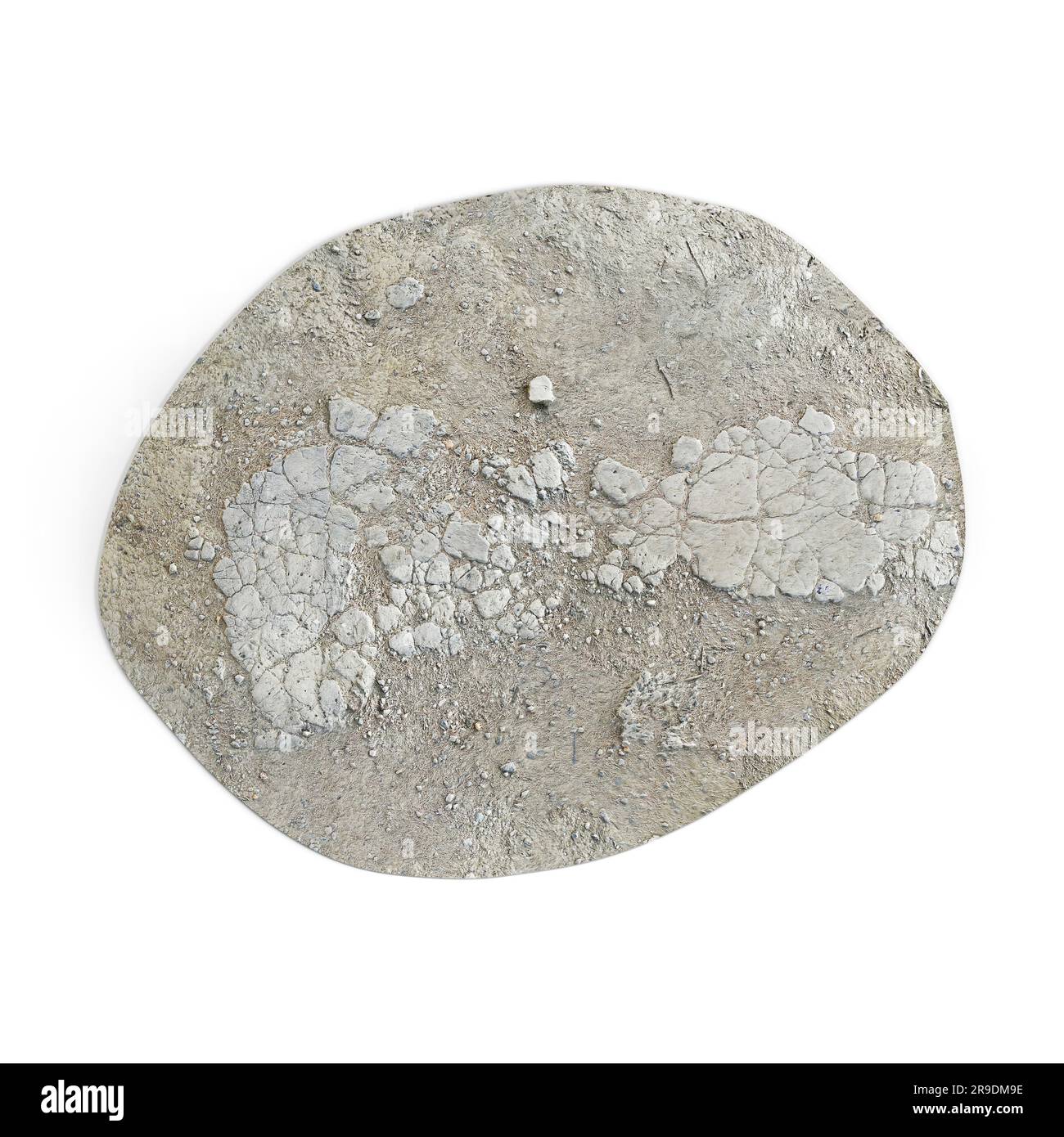 A 3D render of a realistic gray stone isolated on the white background ...