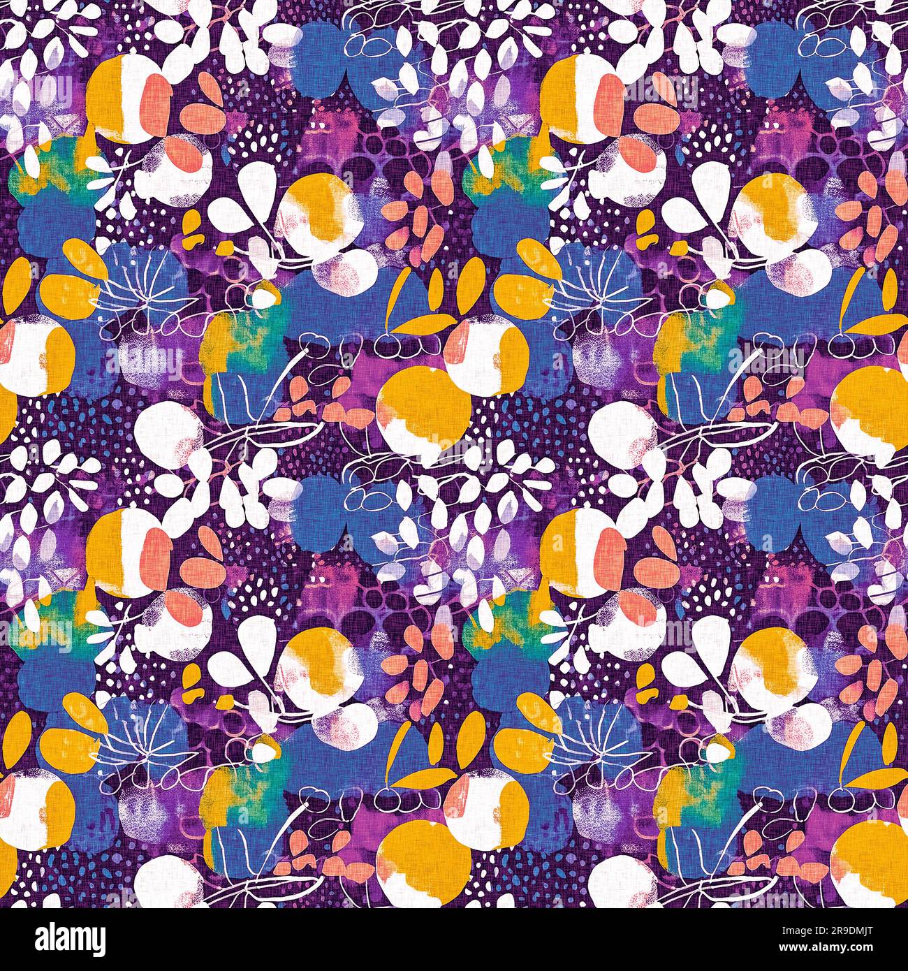 Modern purple summer collage paper cut out shapes pattern with fabric ...