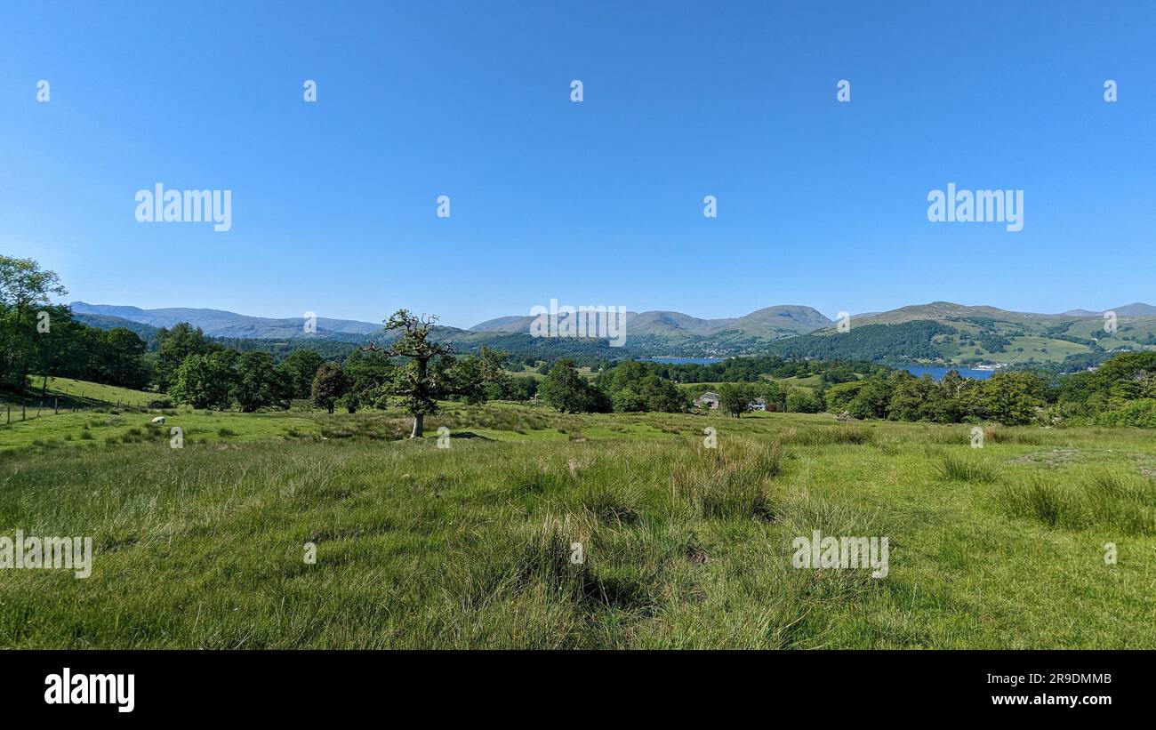 Lake District Landscape around Ambleside, Windemere and Grasmere view ...