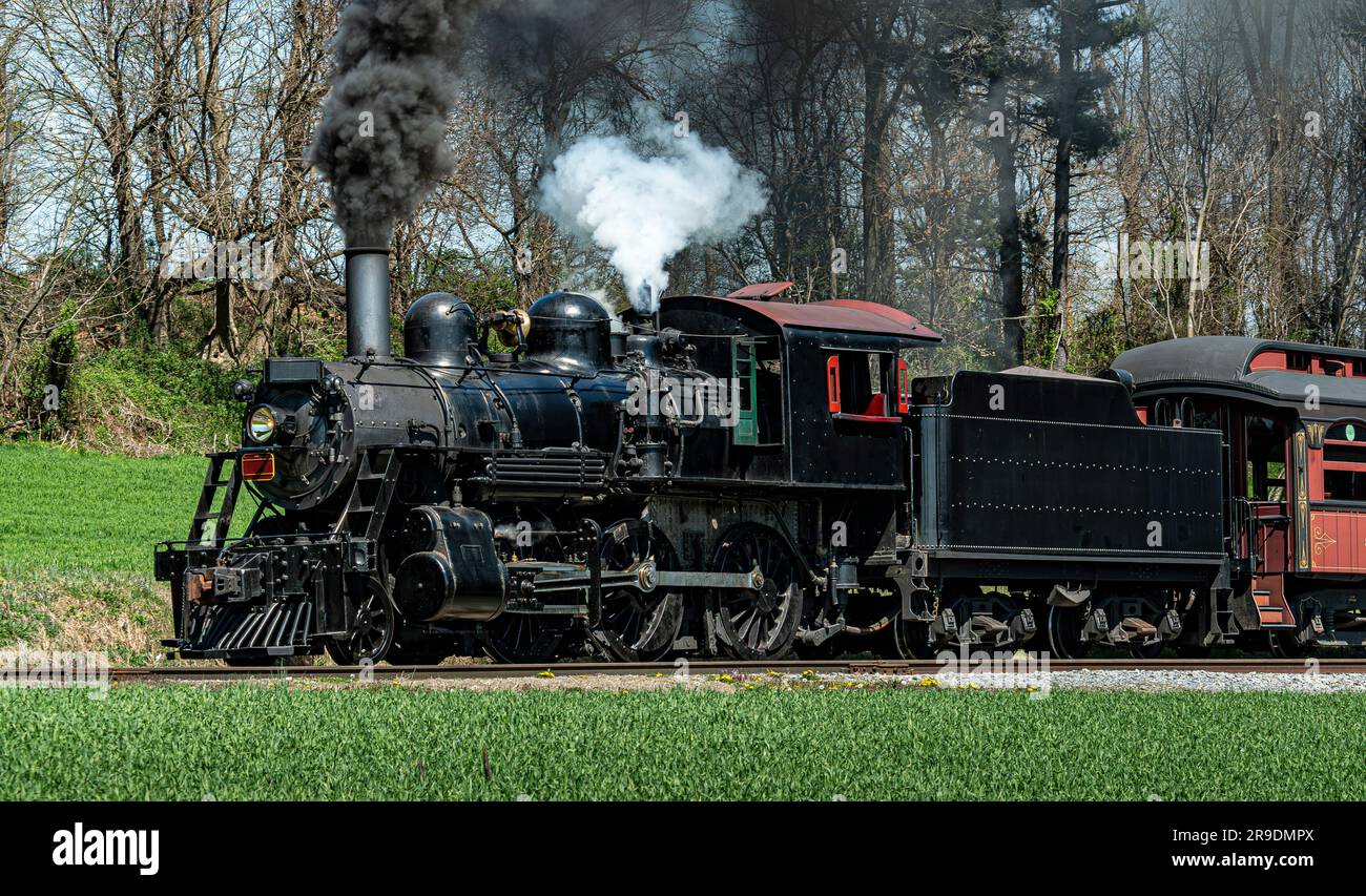 Vintage steam locomotive chugs along hi-res stock photography and ...