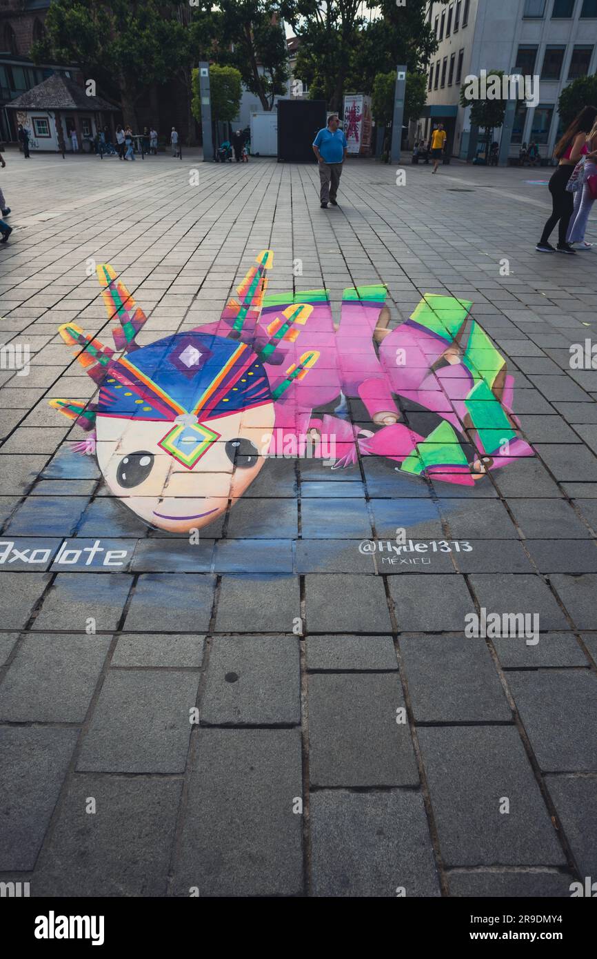 3D street art pavement painting by Mexican female artist Ayde Juarez ...