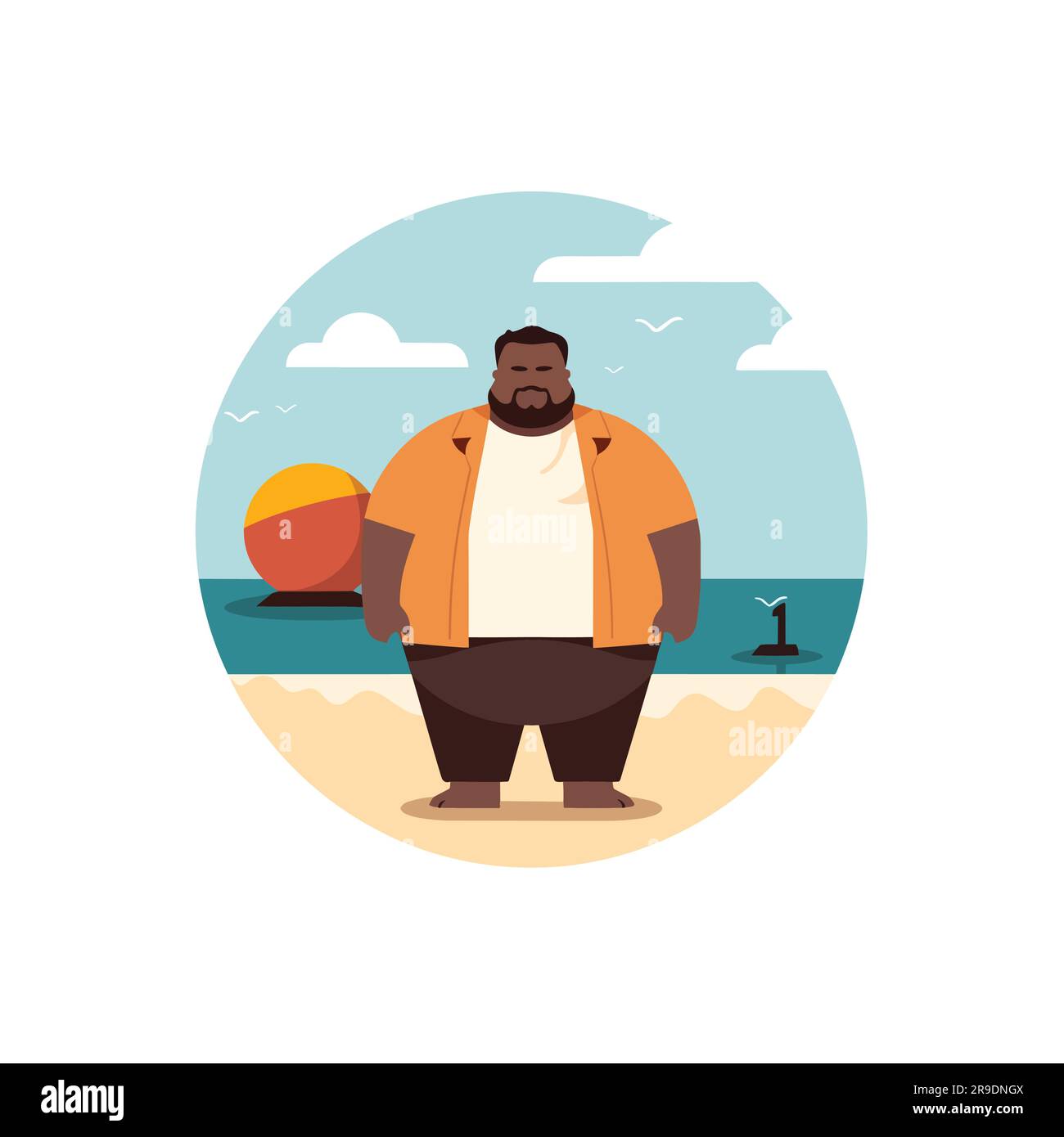 Overweight obese man Stock Vector Images - Alamy