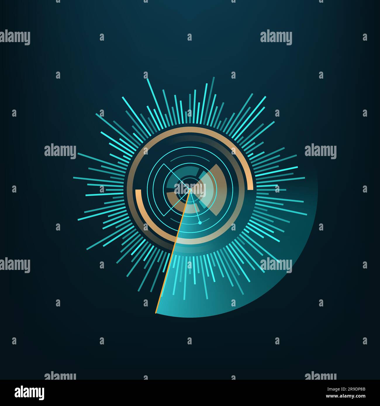 HUD round circle, digital technology interface or game UI, vector data graphic chart. Futuristic ...
