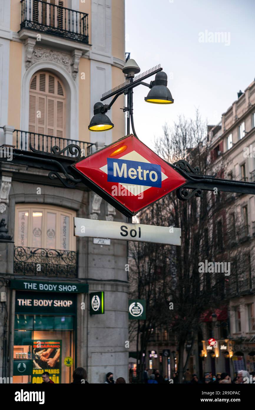 Berlin, Germany - FEB 17, 2022: Metro sign and logo at the entrance of ...