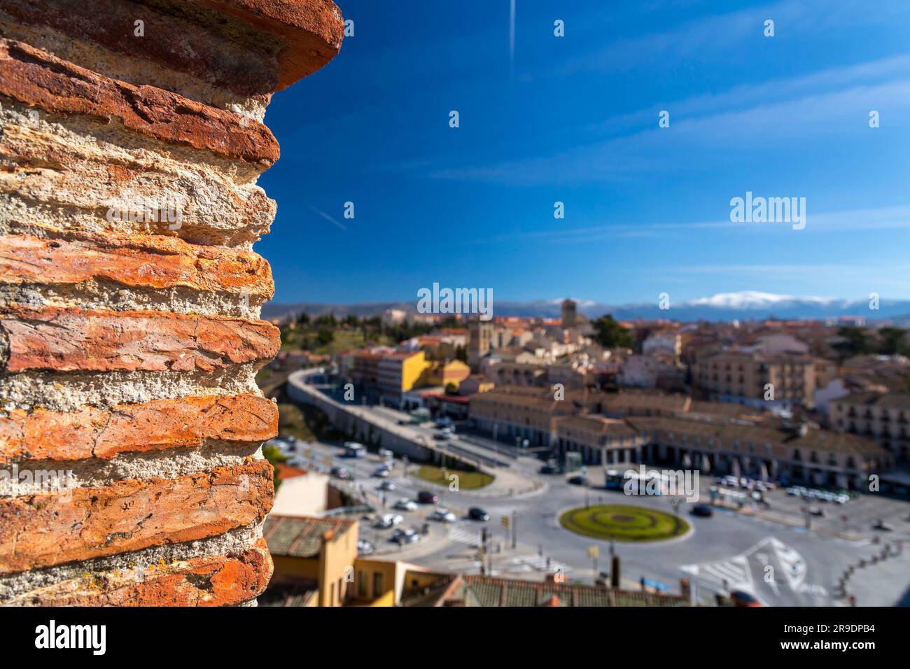 Traditional Spanish architecture in the old town of Segovia, Castile ...