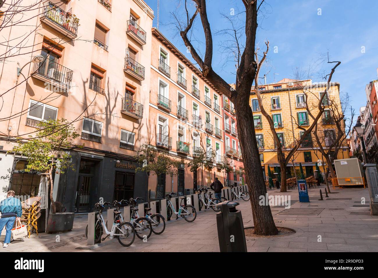 Madrid, Spain - FEB 16, 2022: Generic architecture and street view from ...