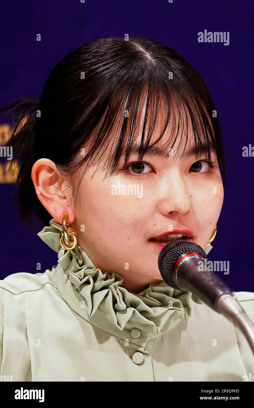 June 26, 2023, Tokyo, Japan: Japanese actress Anna Yamada speaks during ...